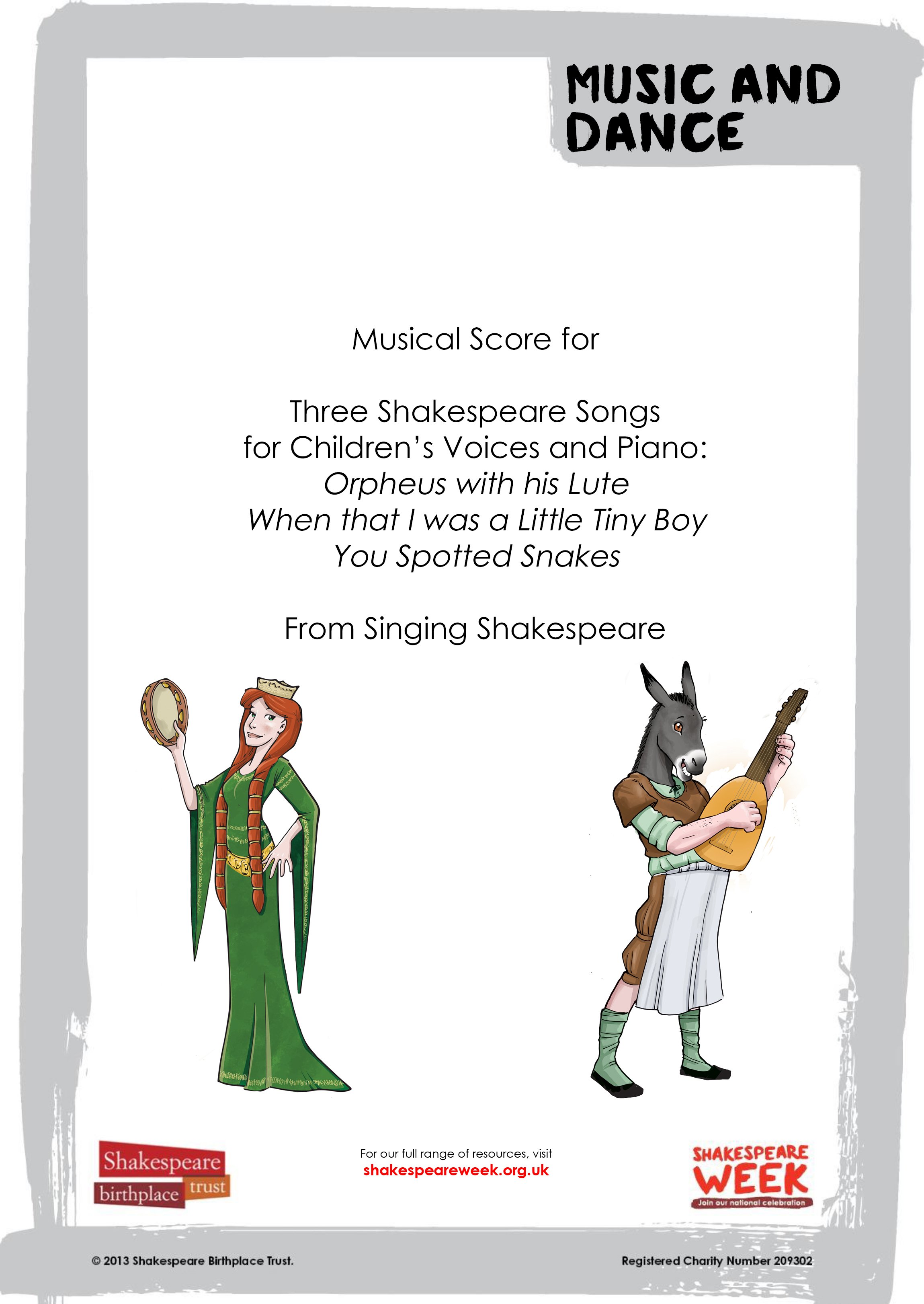 Musical Score for Singing Shakespeare