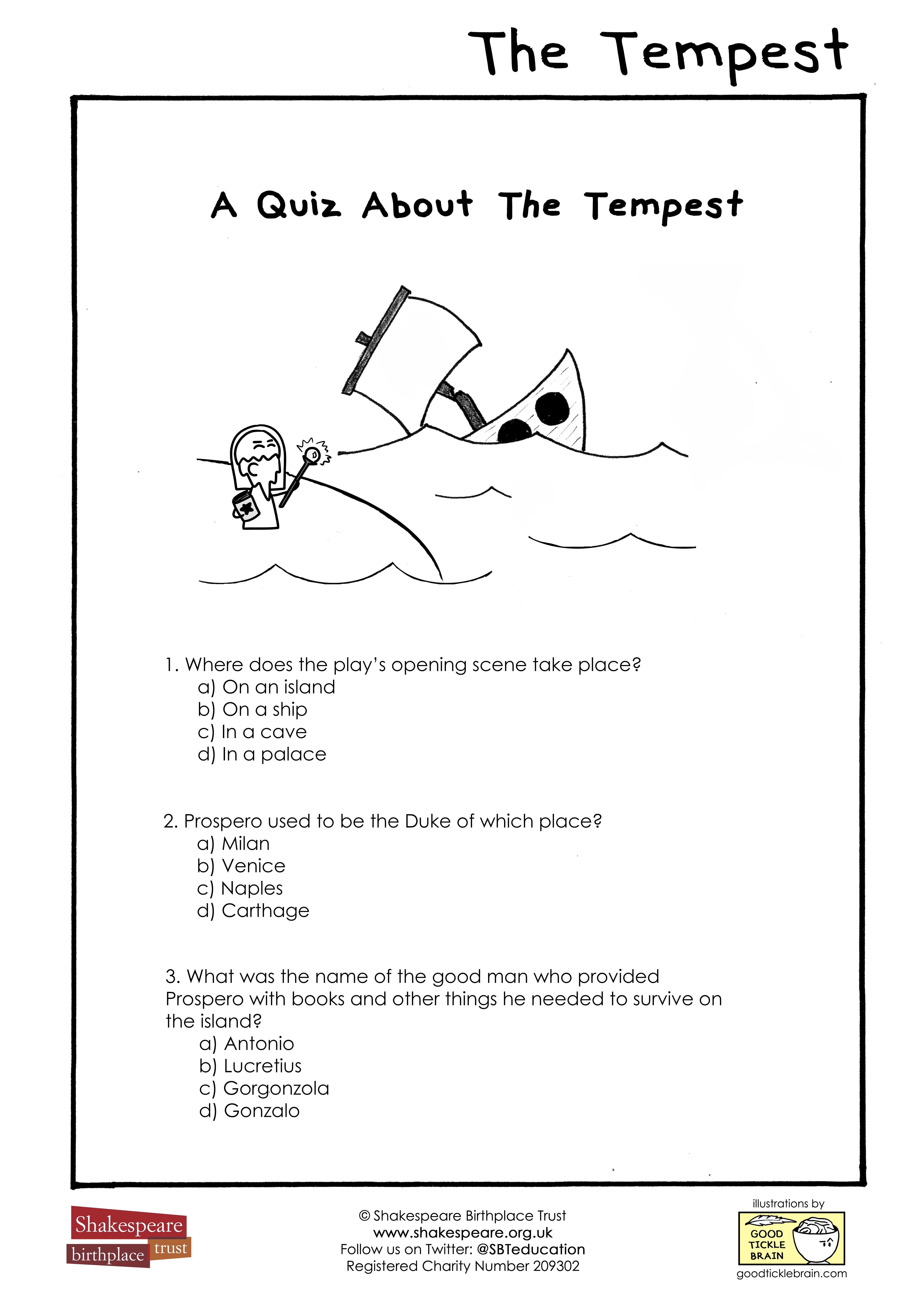 EFL A Quiz About The Tempest