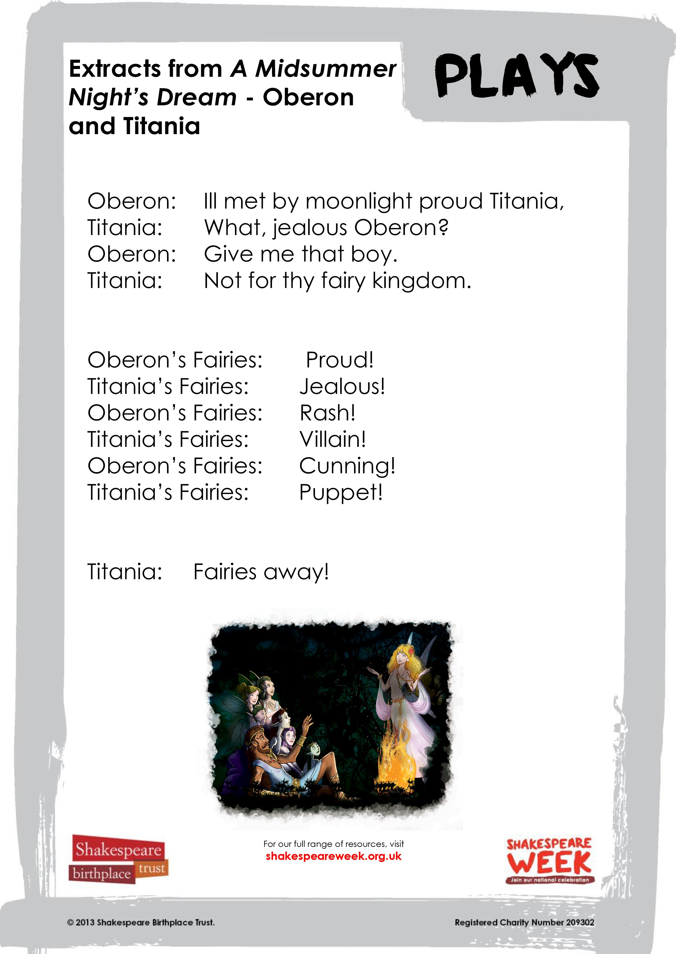 Extracts from A Midsummer Night's Dream - Oberon and Titania