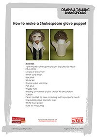 How to make a Shakespeare glove puppet