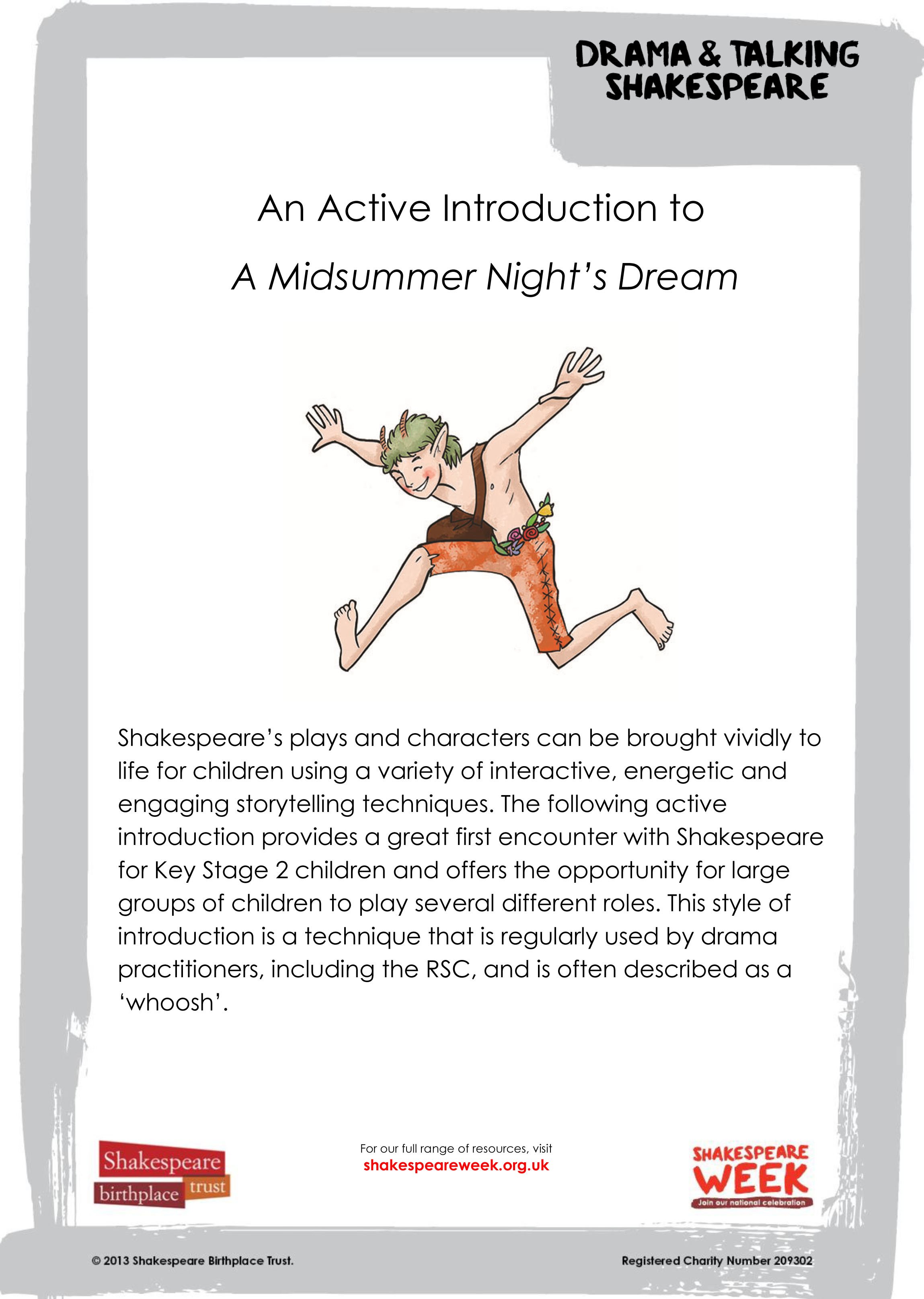 Active introduction to A Midsummer Night's Dream