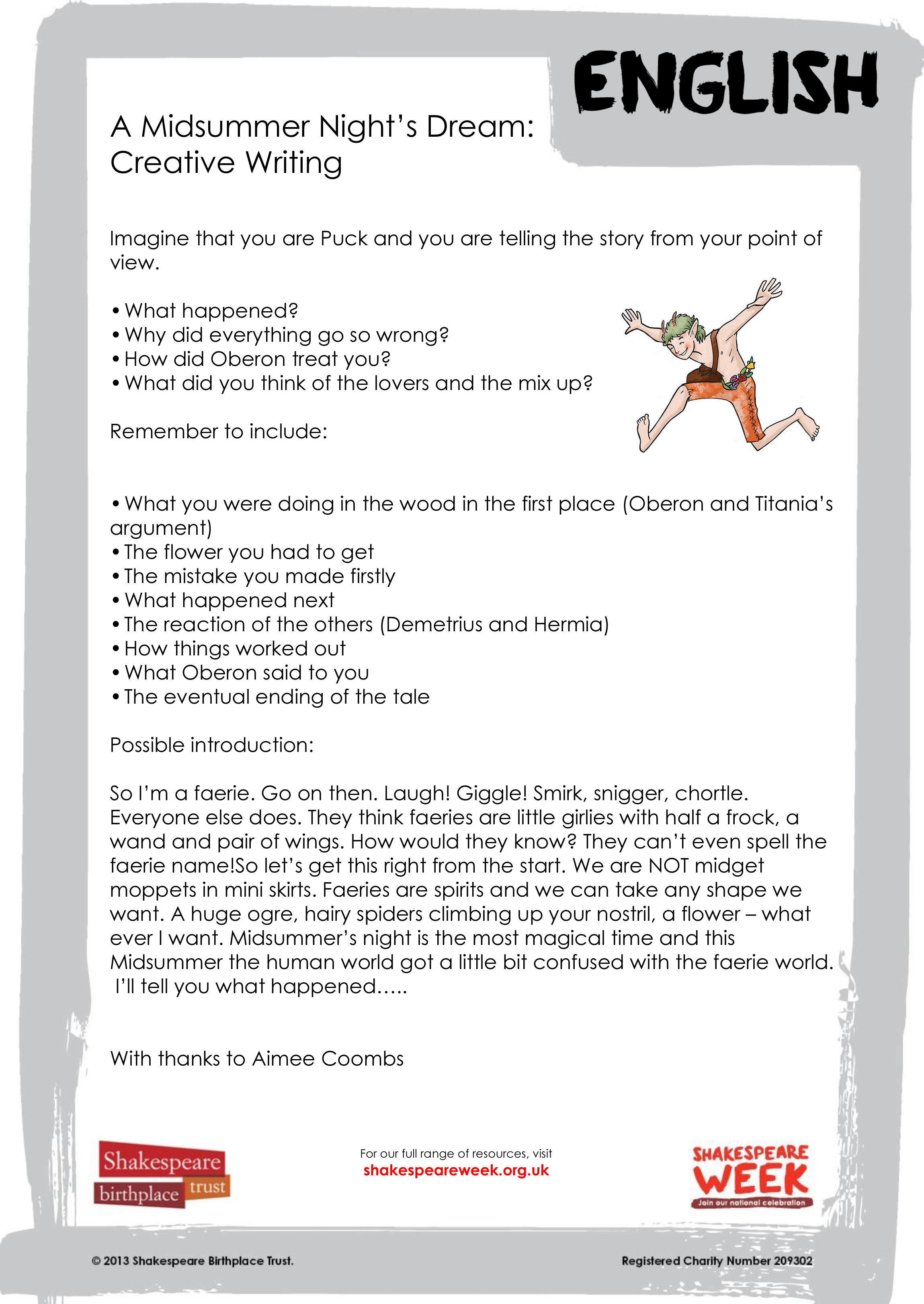 A Midsummer Night’s Dream: Puck’s Story