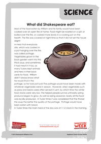 What did Shakespeare eat?
