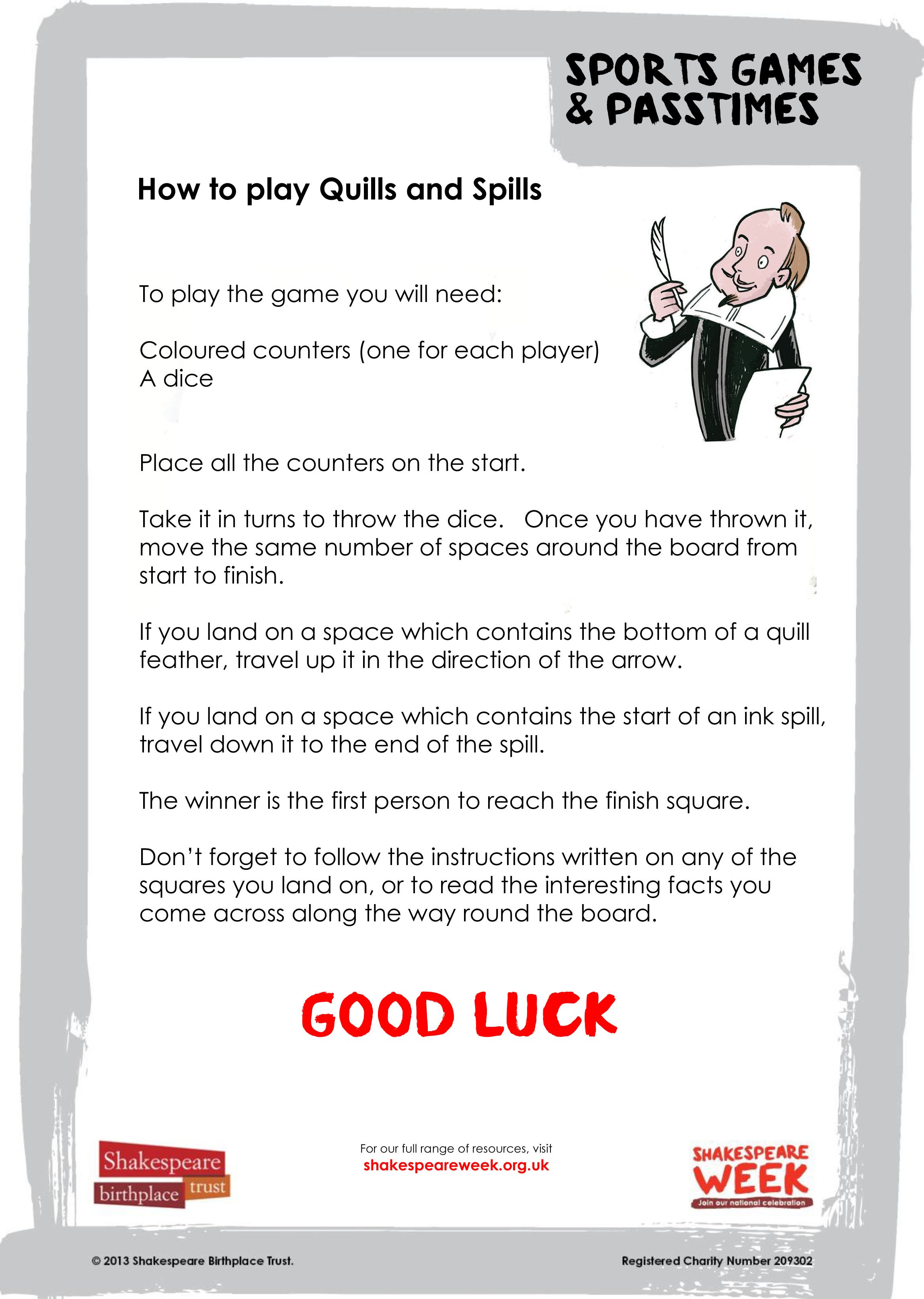 Quills and Spills Game