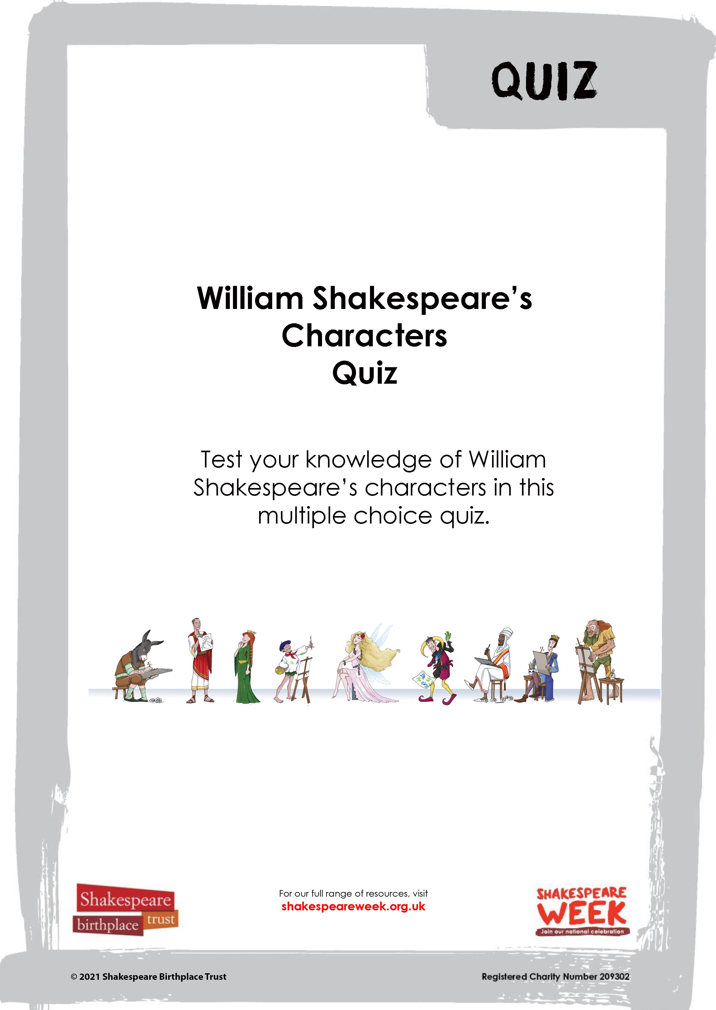 William Shakespeare's Characters quiz
